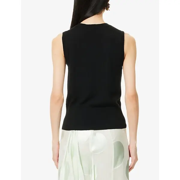 Dries Van Noten Crystal-embellished Merino Wool Vest - Black