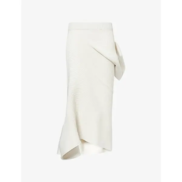 Issey Miyake Life Form Knitted Midi Skirt - Off-white