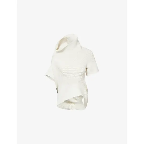 Issey Miyake Life Form Asymmetric Knitted Top - Off-white