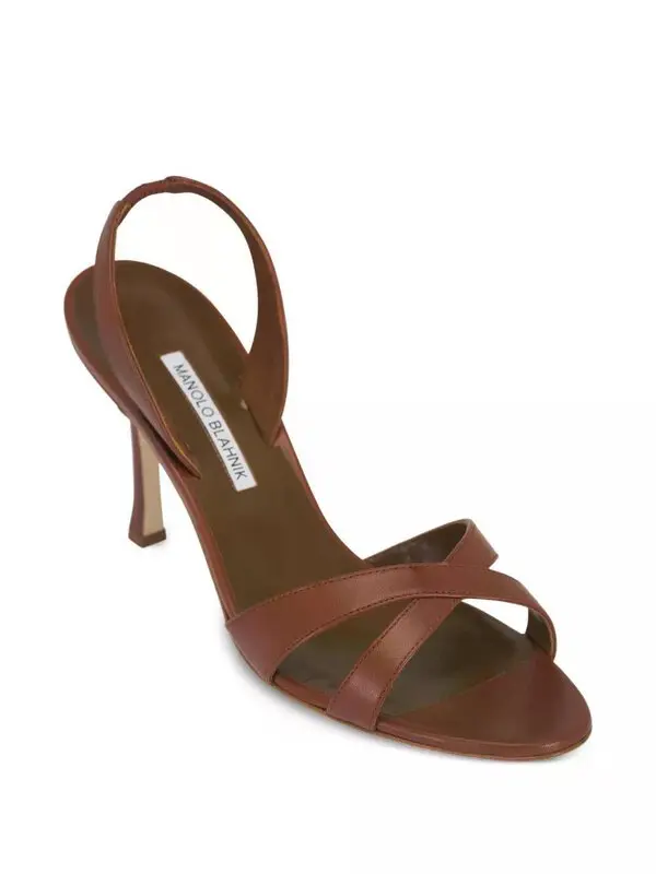 Manolo Blahnik Callasli Crossover-strap Sandals - Brown