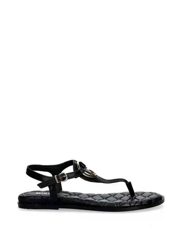 BLAUER. Quilted Footbed Flat Sandals - Black