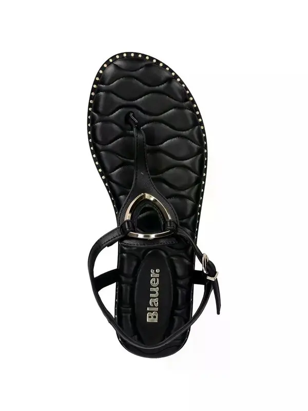 BLAUER. Quilted Footbed Flat Sandals - Black