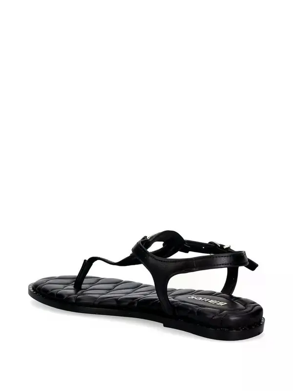 BLAUER. Quilted Footbed Flat Sandals - Black