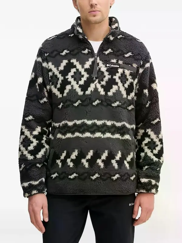 Columbia Patterned Zipped Sweater - Grey
