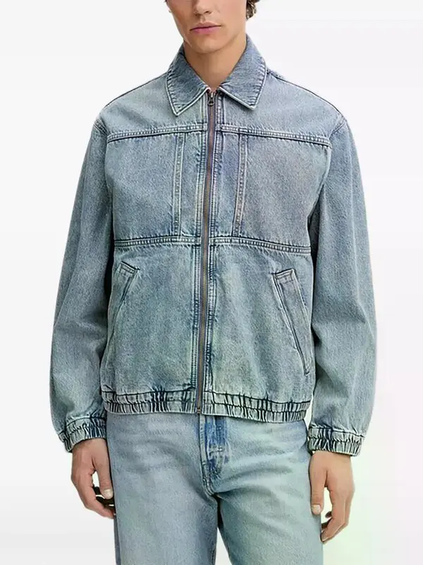 LEVI'S Zipped Denim Jacket With Elasticated Hem