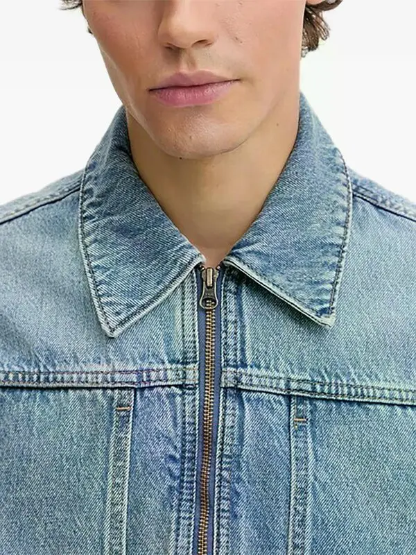 LEVI'S Zipped Denim Jacket With Elasticated Hem