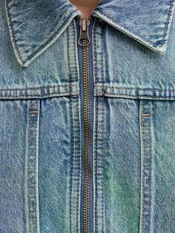 LEVI'S Zipped Denim Jacket With Elasticated Hem