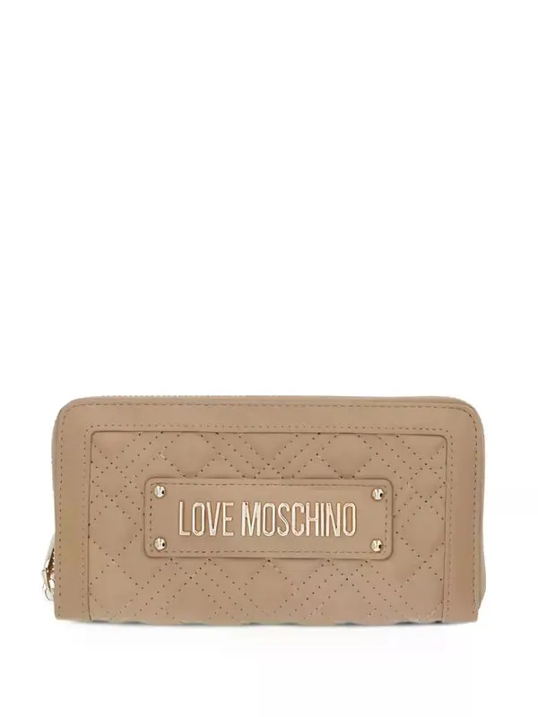 Moschino Logo-plaque Wallet - Neutrals