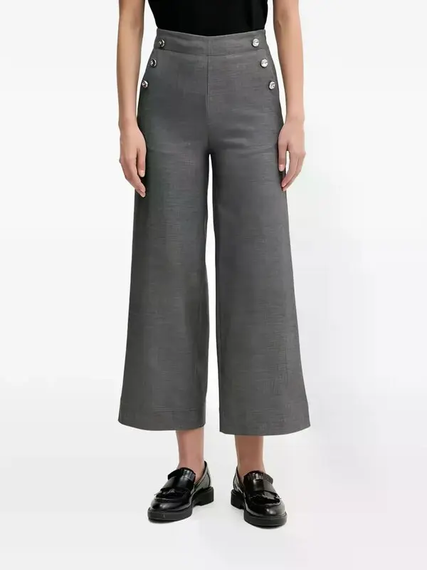 BENETTON Button-detail Trousers - Grey
