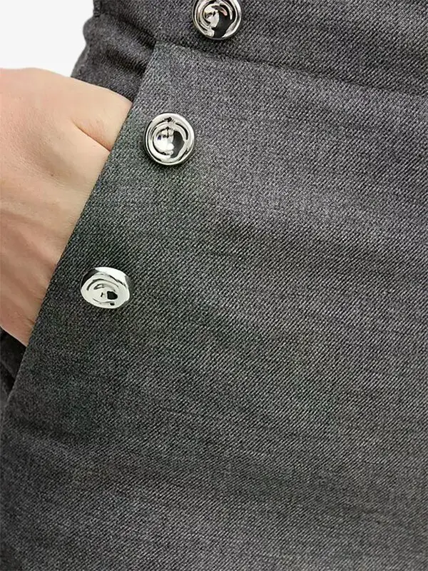 BENETTON Button-detail Trousers - Grey