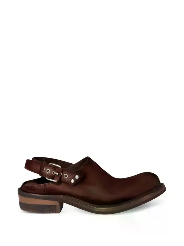 Miu Miu Buckle-fastening Leather Mules