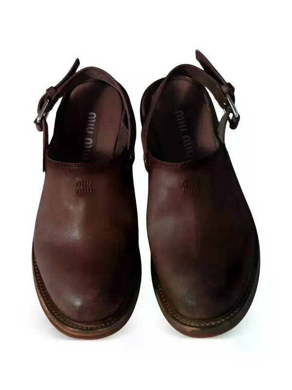 Miu Miu Buckle-fastening Leather Mules