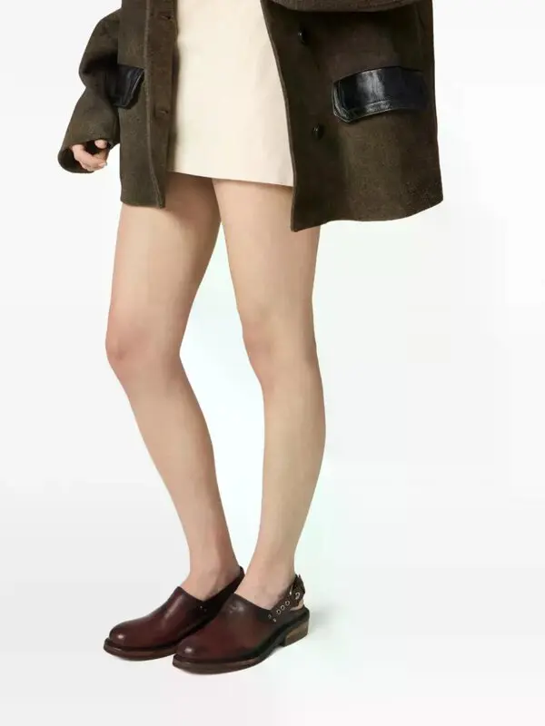 Miu Miu Buckle-fastening Leather Mules