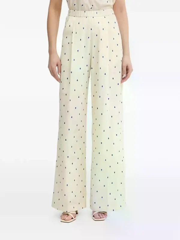 FORTE_FORTE Teardrop-print Trousers - Neutrals
