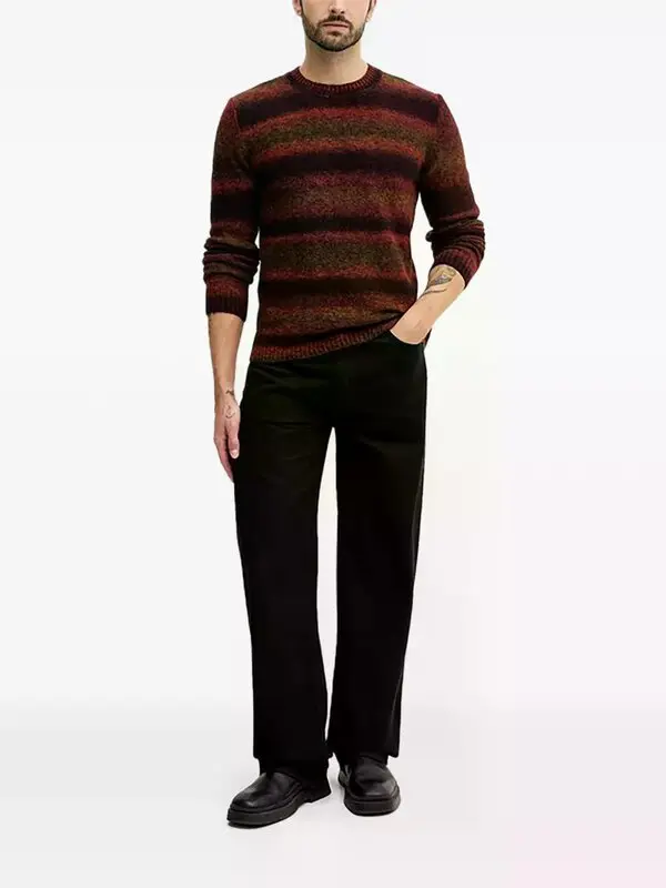 BENETTON Striped Crew Neck Knitwear