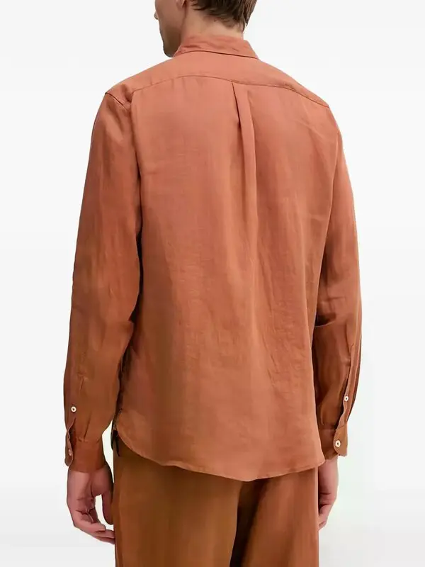 BENETTON Buttoned Linen Shirt - Brown