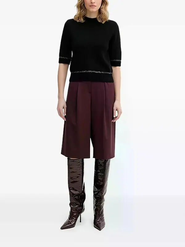 BENETTON Short Sleeve Sweater With Trim Detail