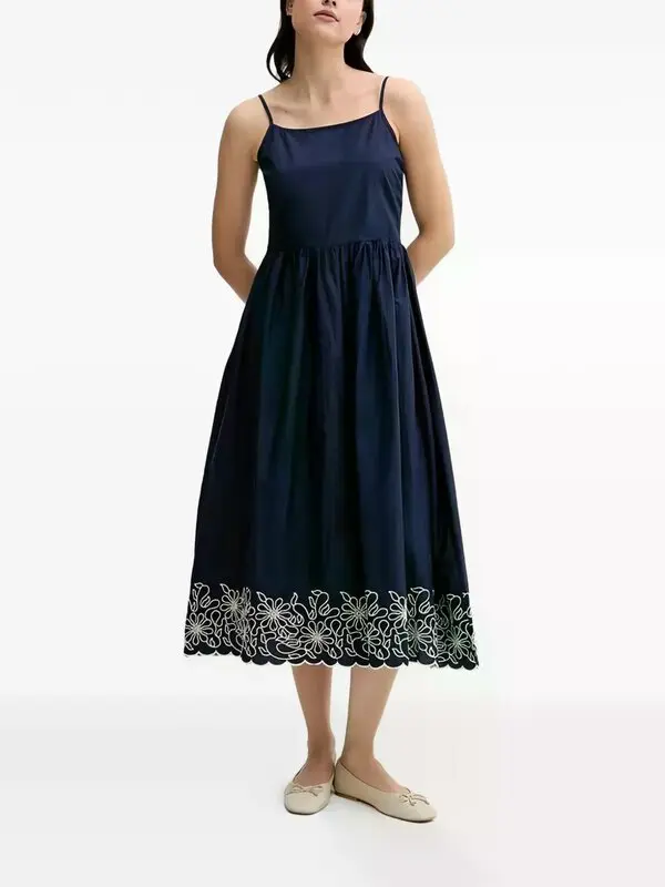 BENETTON Embroidered Midi Dress
