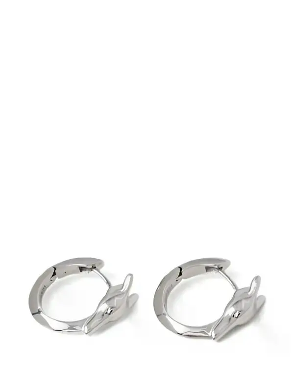TRUSSARDI Tone Animal Motif Hoop Earrings - Silver
