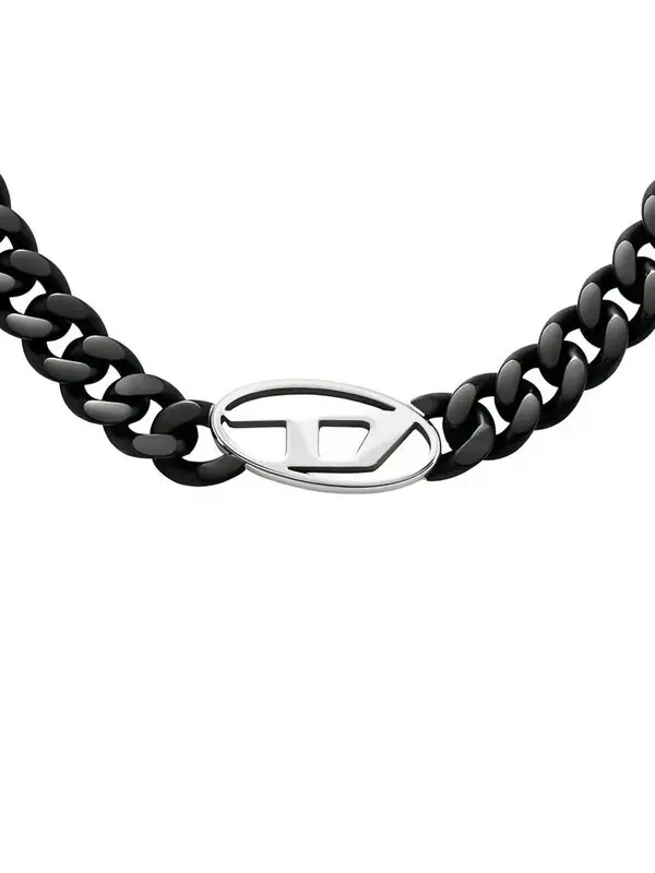 DIESEL® Logo-charm Chain Necklace - Black