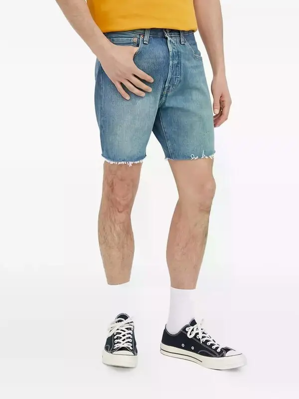 LEVI'S Frayed Hem Denim Shorts
