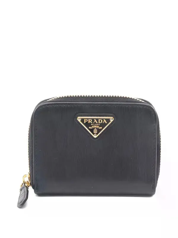 Prada 2000s Logo-plaque Wallet - Black
