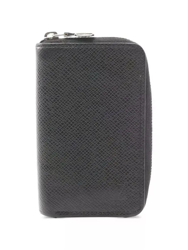 LOUIS VUITTON 2021 Ardoise Textured Leather Coin Purse - Black
