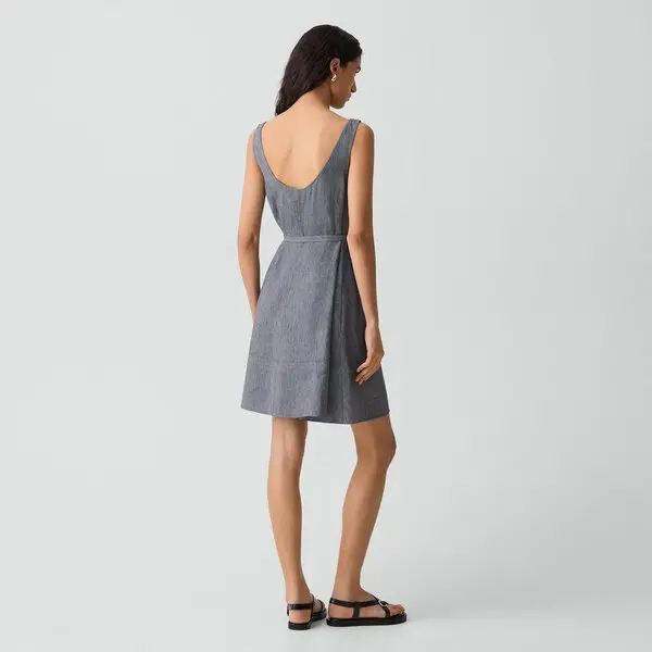 Theory Fit-and-flare Tank Dress - Ink Blue