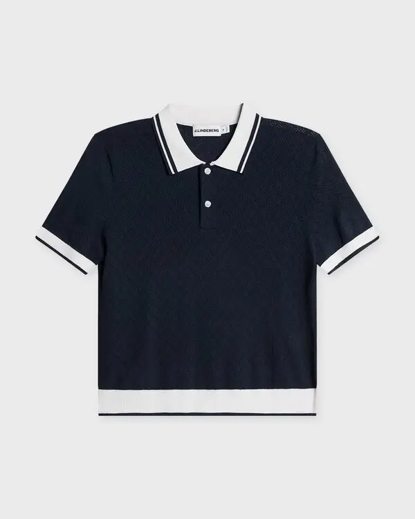 J. Lindeberg Polly Pointelle Polo - Navy