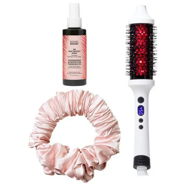 BONDI BOOST Infrared Heated Thermal Round Brush + Strawberry Gum Heat Protection Spray Set - One-color