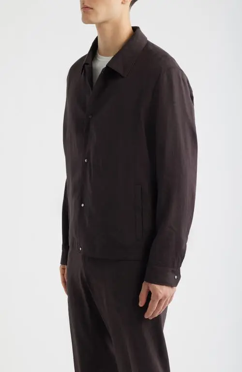 BOSS Carper Linen Blend Shirt Jacket - Dark Brown