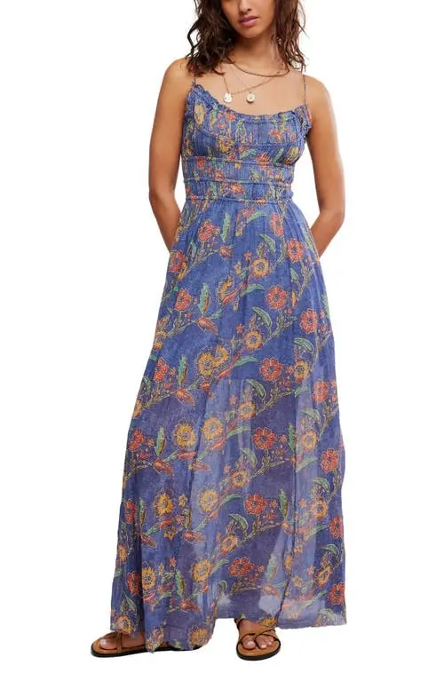 Free People Ciella Floral Cotton Maxi Dress - New England Combo