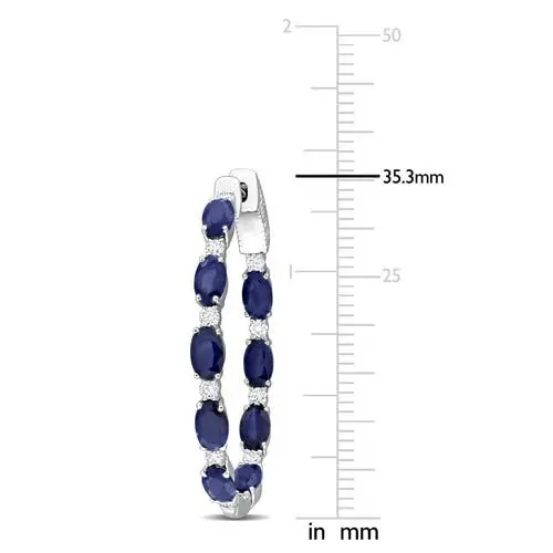 JULIANNA B. 14k White Gold And Diamond Hoop Earrings