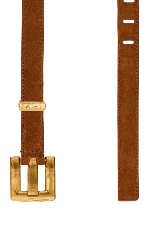 Balmain Anthem Suede Leather Belt - Brown