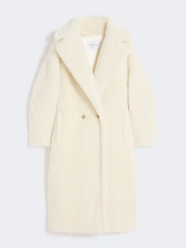 Max Mara Teddy Bear Icon Coat In Alpaca And Wool - White