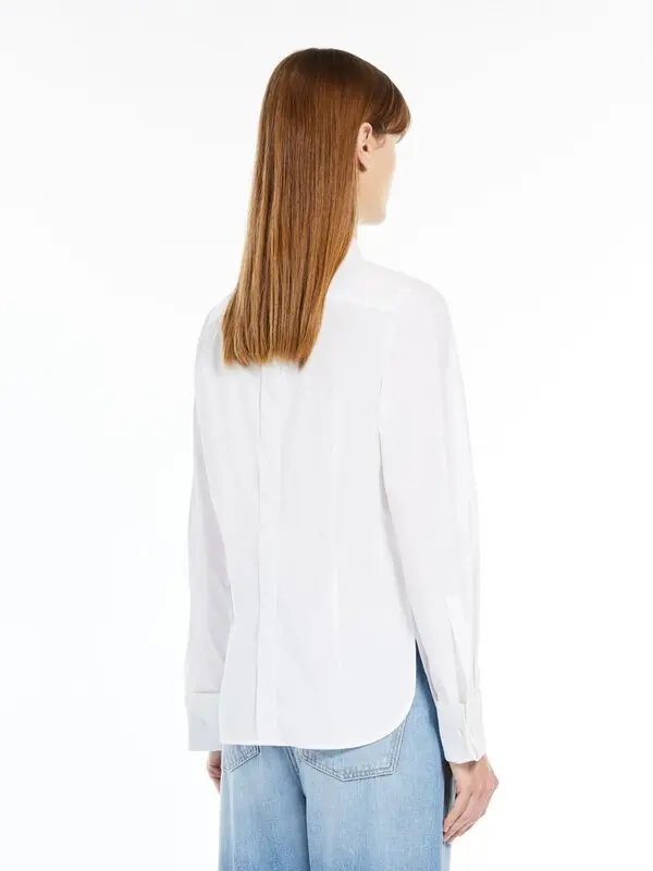 Max Mara Cotton Poplin Shirt With Logo