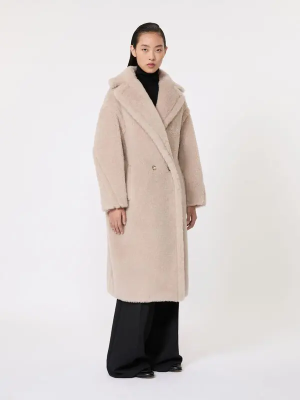 Max Mara Teddy Bear Icon Coat In Alpaca And Wool - Sand