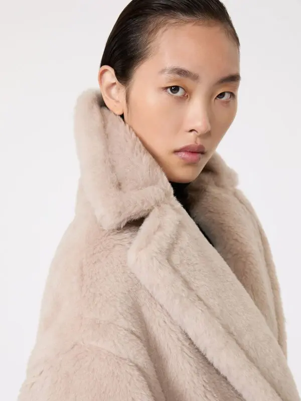 Max Mara Teddy Bear Icon Coat In Alpaca And Wool - Sand