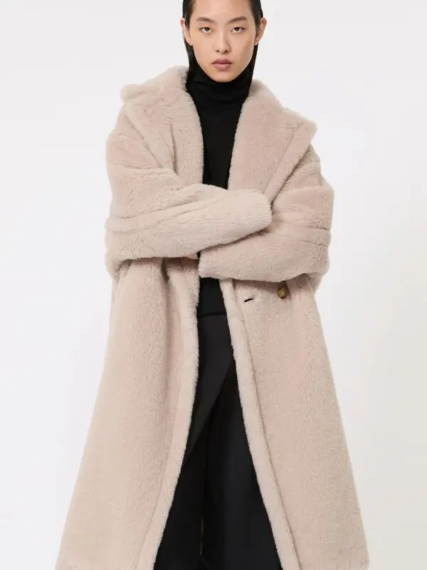 Max Mara Teddy Bear Icon Coat In Alpaca And Wool - Sand