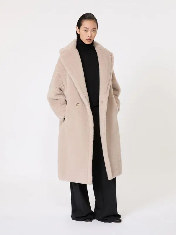 Max Mara Teddy Bear Icon Coat In Alpaca And Wool - Sand