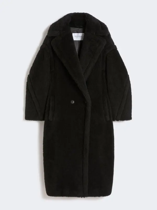 Max Mara Teddy Bear Icon Coat In Alpaca And Wool - Black