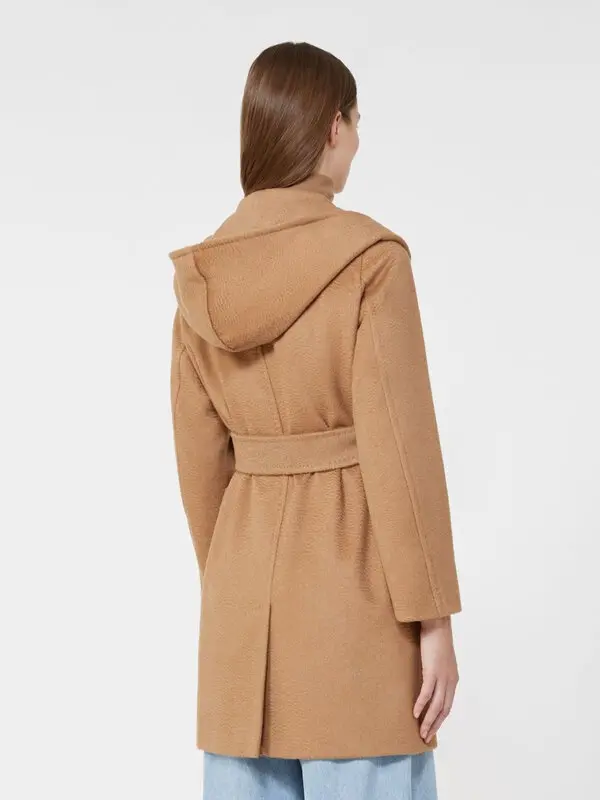 Max Mara Hooded Broadcloth Coat - Camel