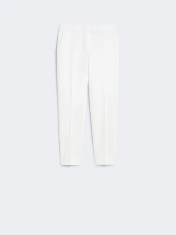 Max Mara Viscose Jersey Trousers - White
