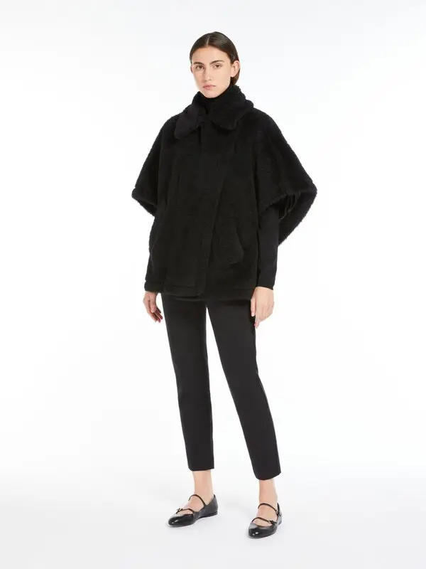 Max Mara Teddy Fabric Cape - Black
