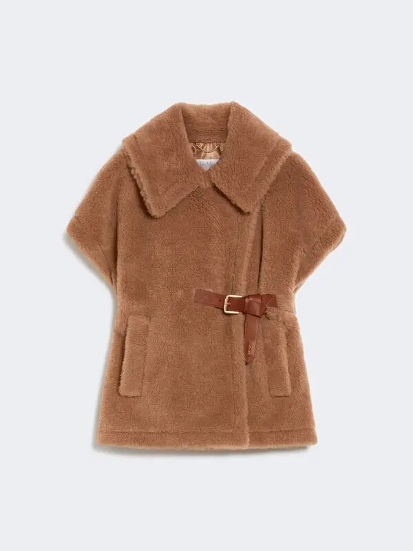 Max Mara Teddy Fabric Belted Cape - Camel