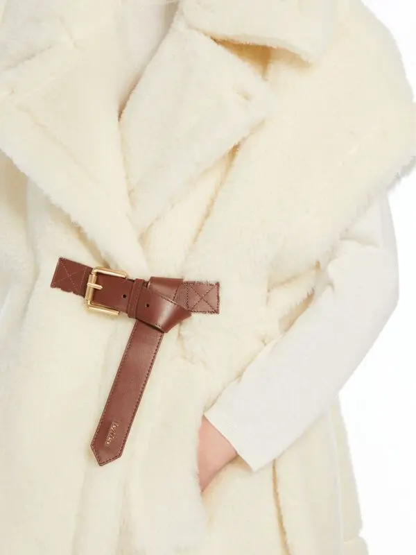 Max Mara Alpaca And Wool Teddy Cape - Optical White