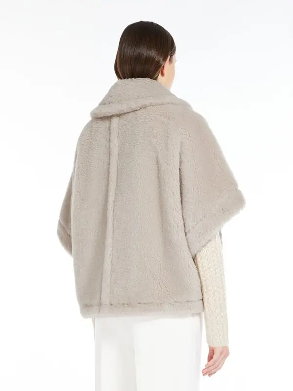 Max Mara Alpaca And Wool Teddy Fabric Boxy Cape