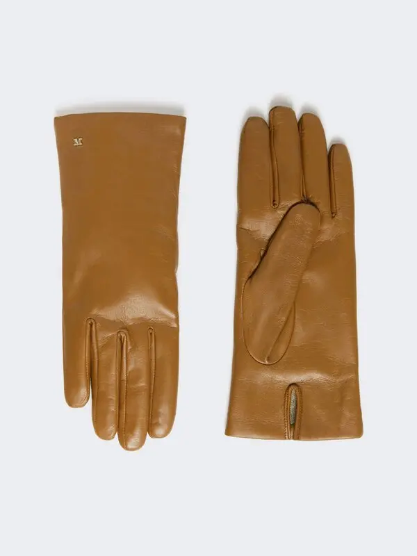 Max Mara Nappa Leather Gloves - Tobacco