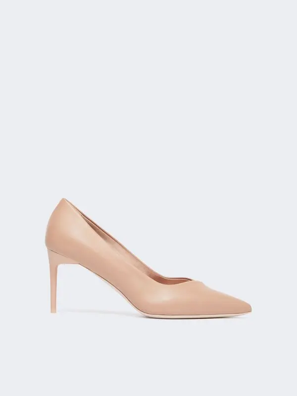 Max Mara Nappa Leather Court Shoes - Powder