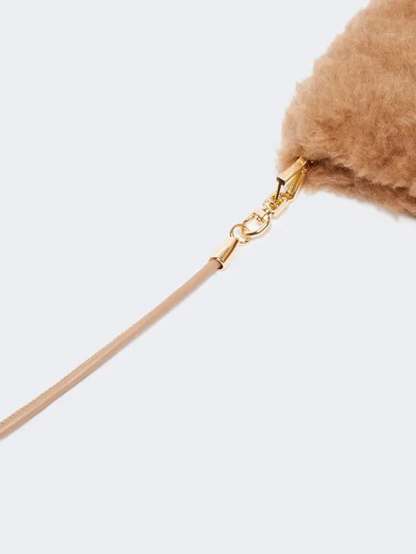 Max Mara Teddy Fabric Mittens - Camel